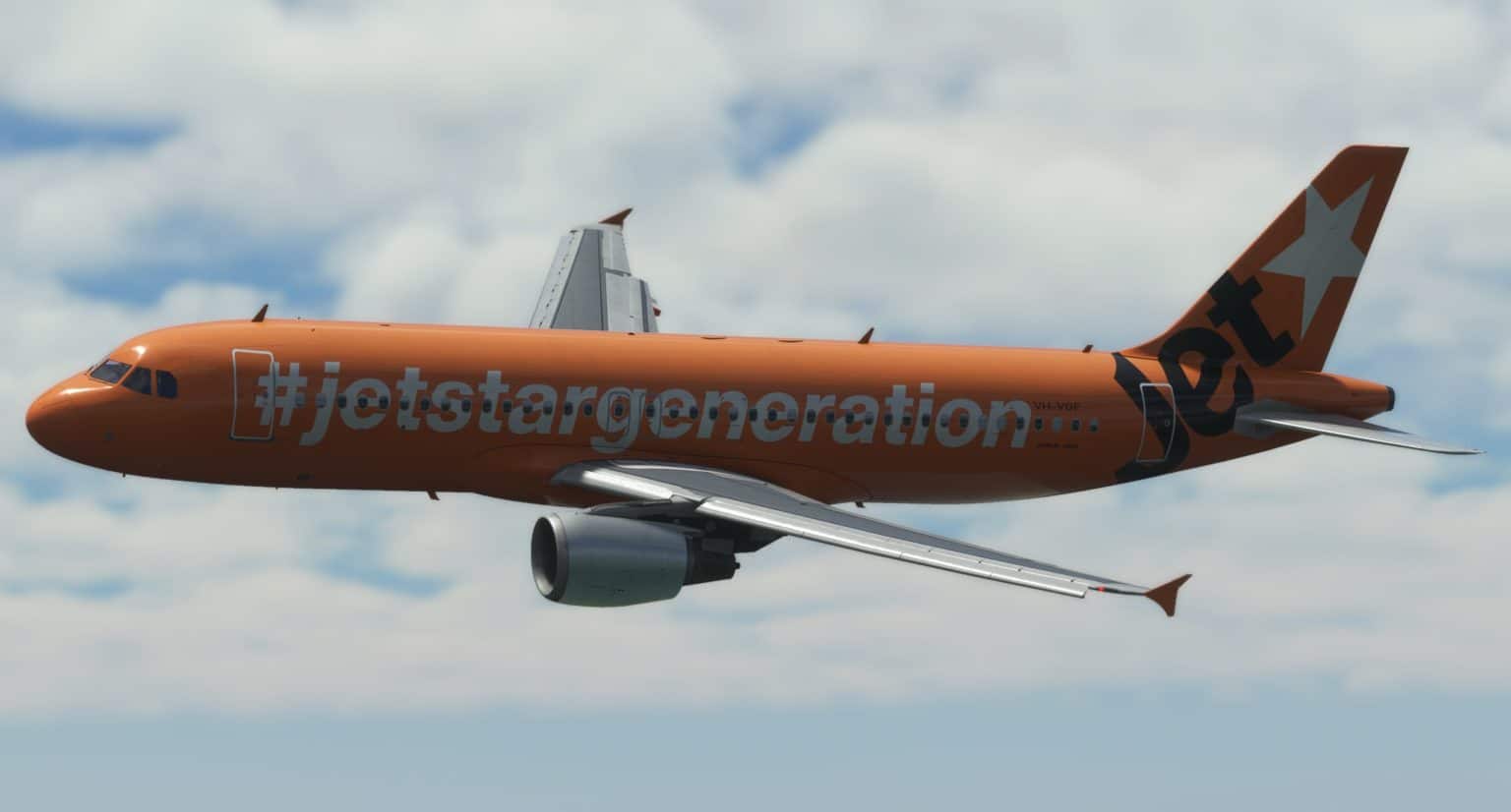 Jetstar 'Jaffa Jet' VH-VGF A320 (Fenix Paintkit) | Impulse Simulations