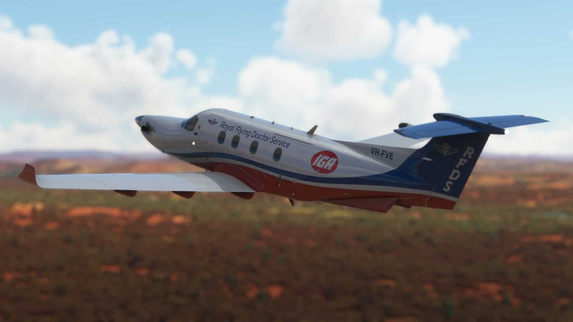 Carenado PC12 - RFDS VH-FVE IGA Livery | Impulse Simulations